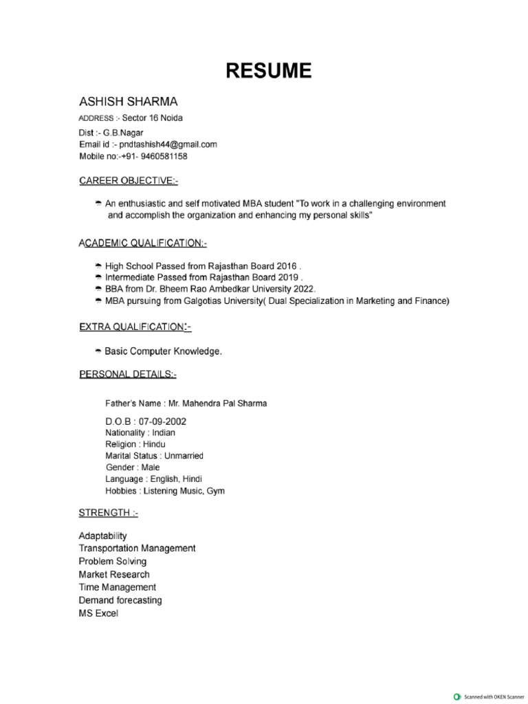 Ashish Sharma Resume (1) - 1 | PDF