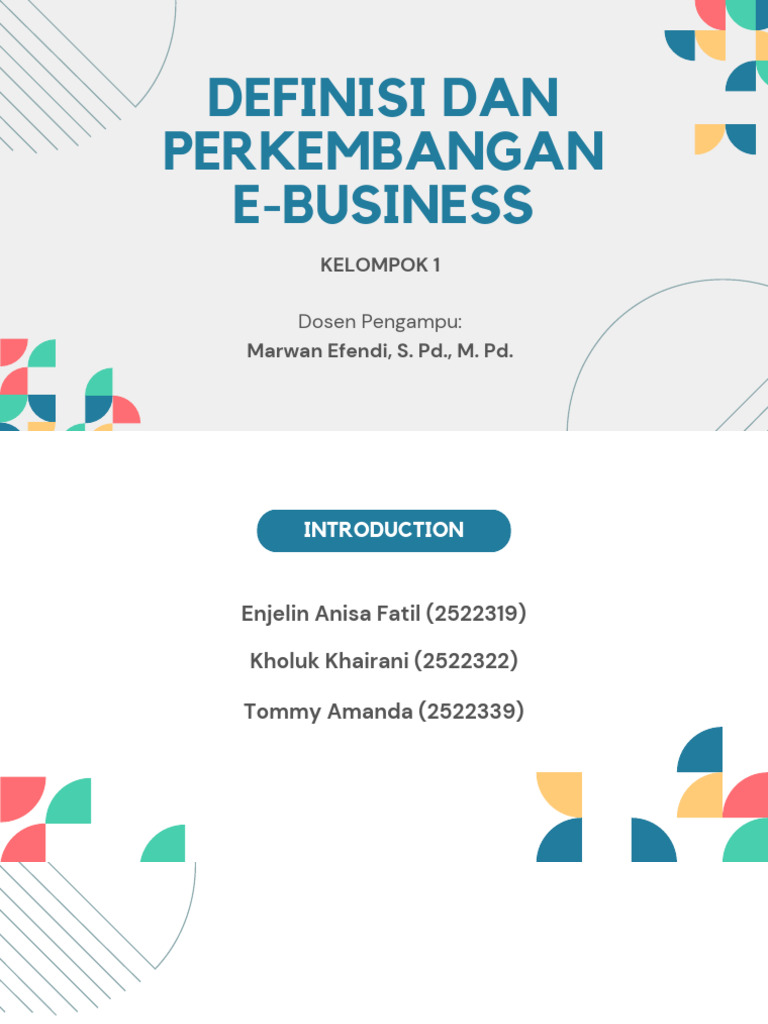 Kelompok 1 - PERKEMBANGAN E-BUSINESS | PDF