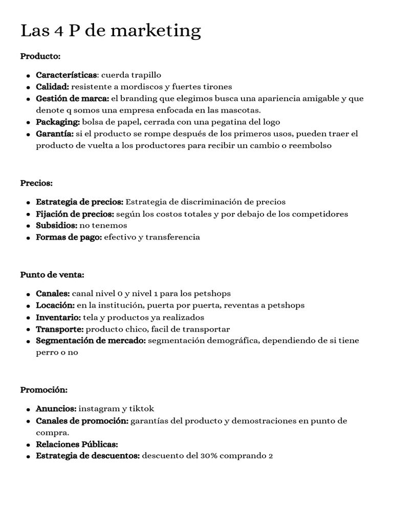 Las 4P de Marketing | PDF