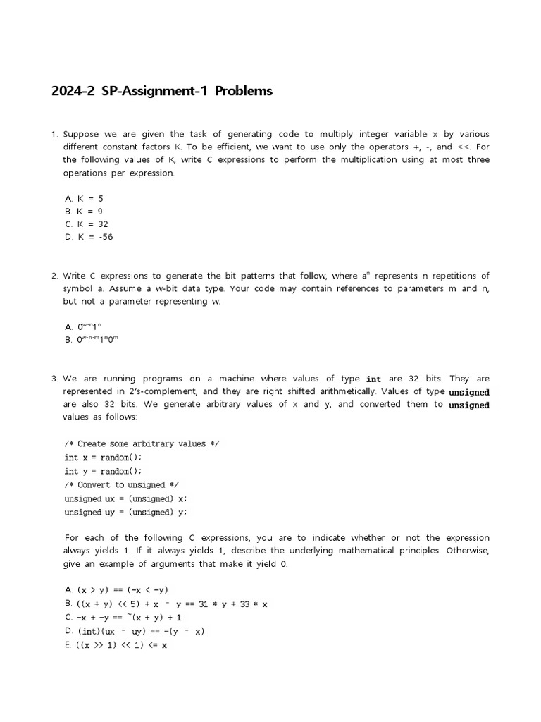 2024-2-SP-Assignment-1-Problems-1 | PDF