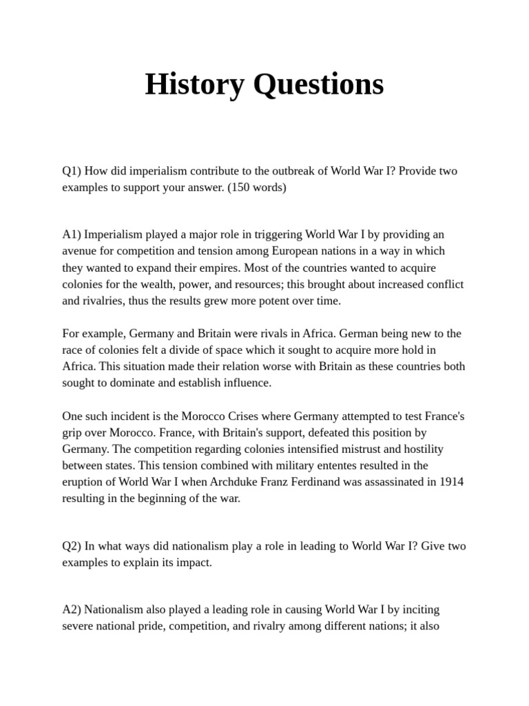 History Questions | PDF