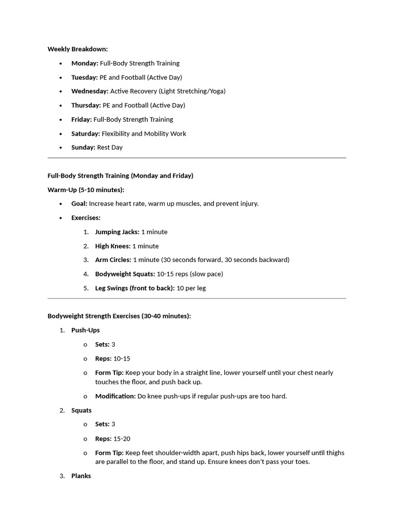 Weekly Breakdown | PDF