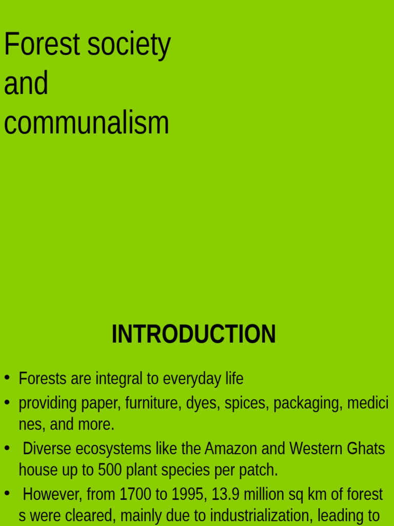 Forest Society and Communalism | PDF