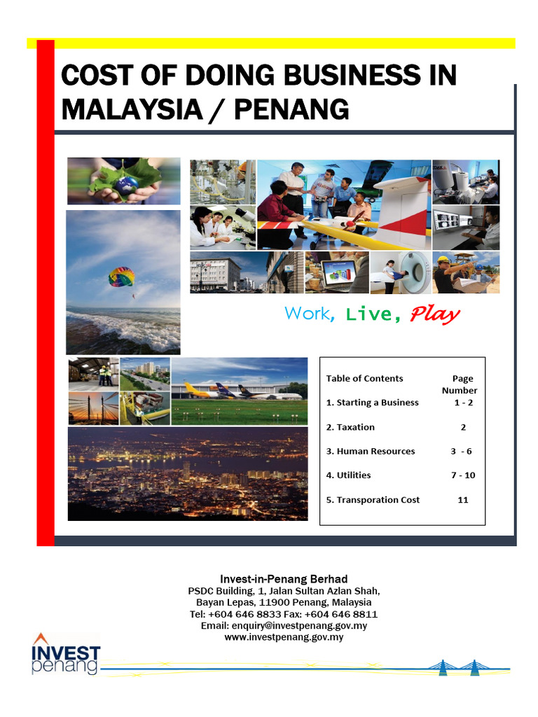Cost of Doing Business in Penang June 2024 | PDF