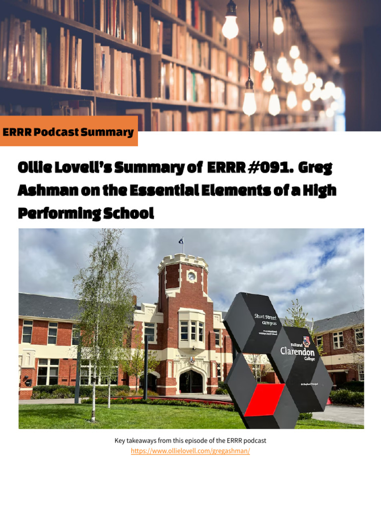 (2024) ERRR091 - Greg Ashman Summary | PDF