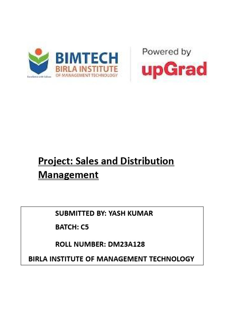 SDM - Project - YASH - KUMAR - DM23A128 | PDF