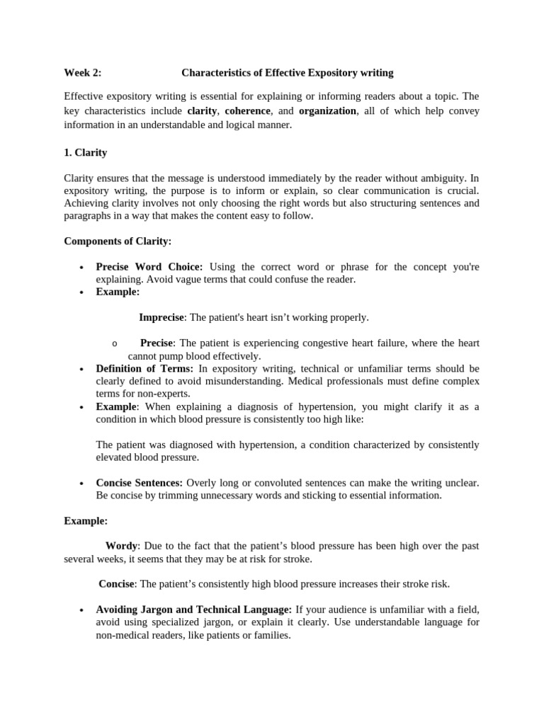 Characteristics of Effective Expository Writing | PDF