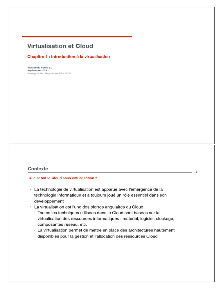 Chapitre1 Virtualisation - MBS2024 2p1 | PDF