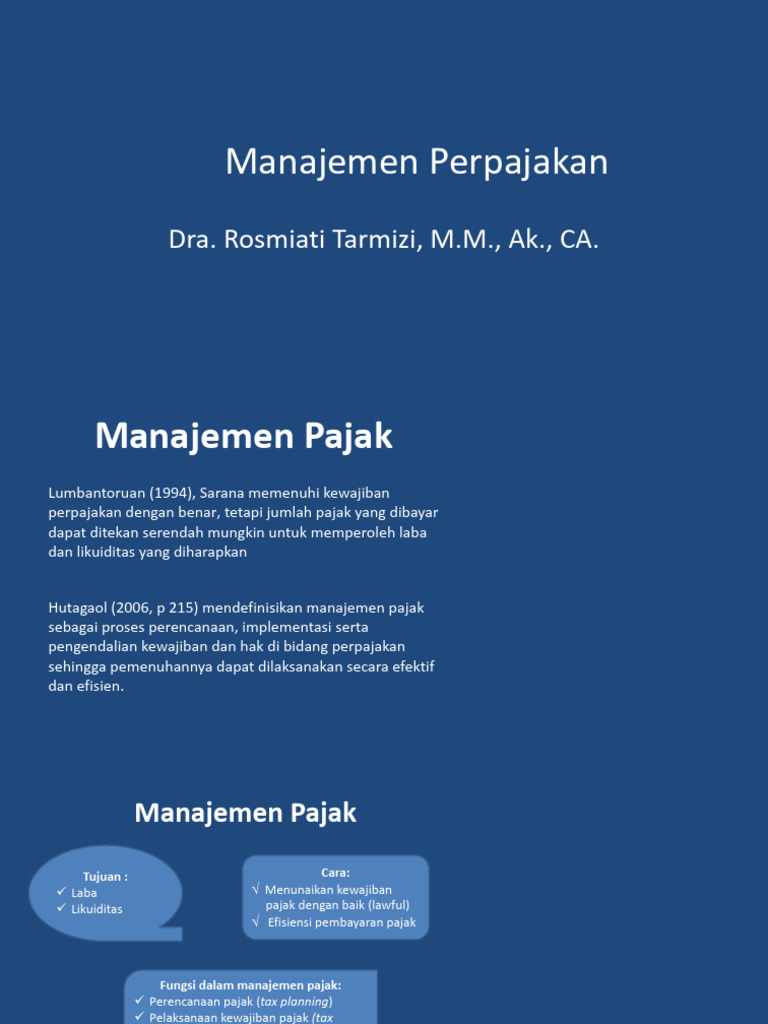 Manajemen Perpajakan Pdf