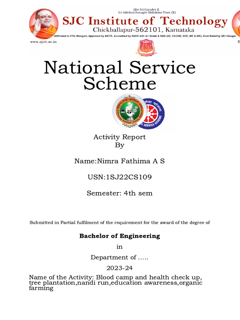 National Service Scheme - Report Format | PDF