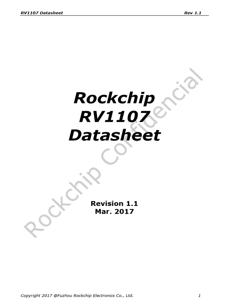 RV1107 Datasheet V1.1 | PDF | Flash Memory | Computer Memory