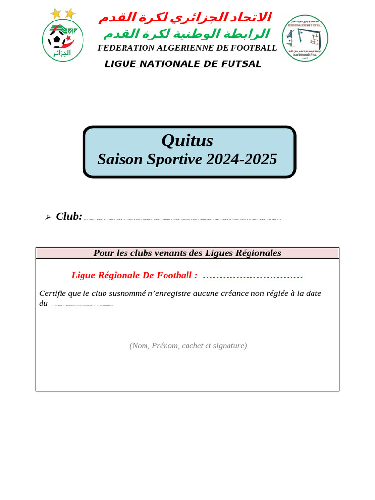 Quitus 2024-2025 | PDF
