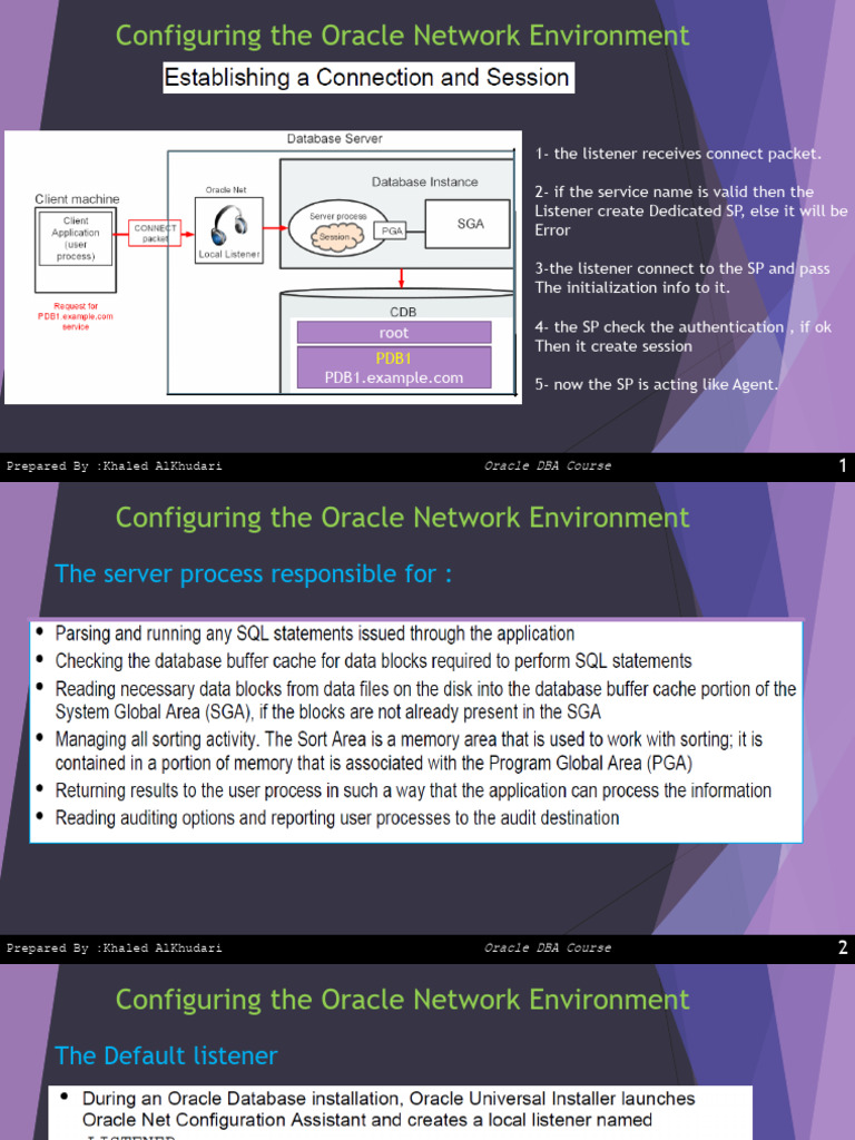 Configuring The Oracle Network Environment: Prepared By:Khaled Alkhudari | PDF