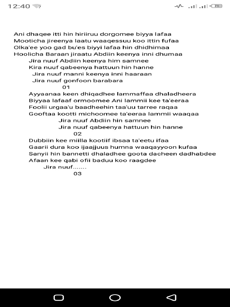 Faarsaa Gurmuu | PDF