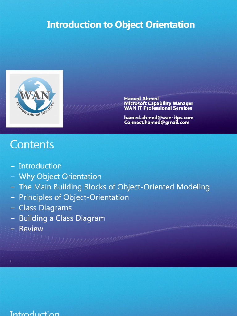 Introduction to Object Orientation | PDF