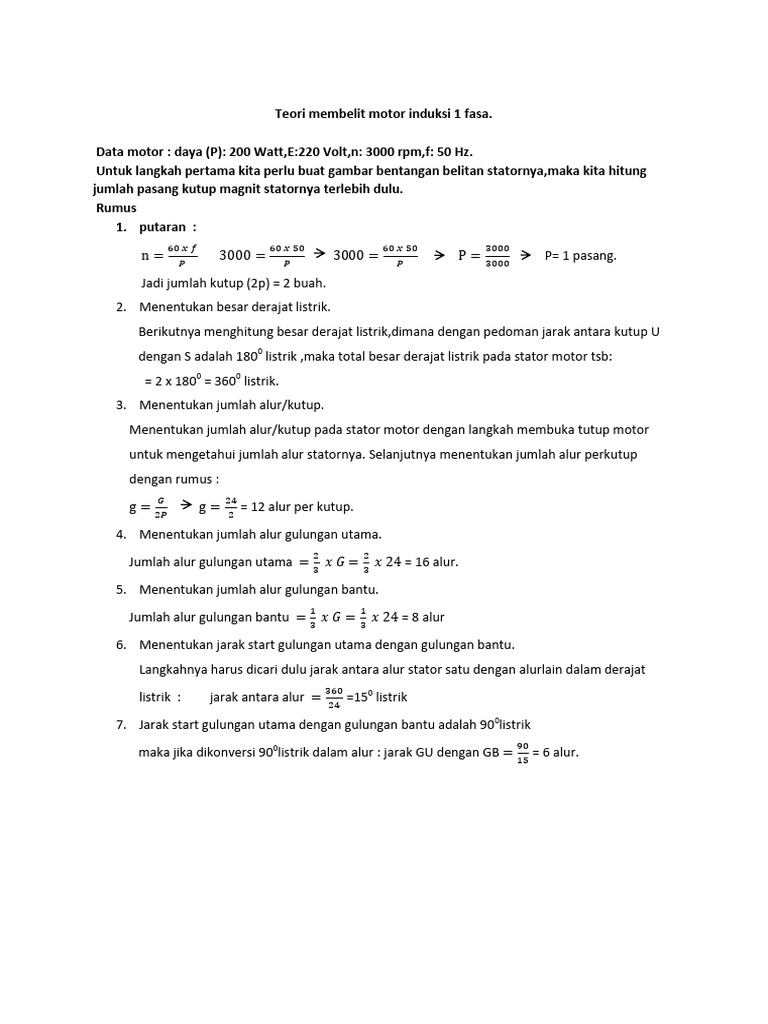 Materi Belitan Stator m1f PPL 2022-2023 | PDF