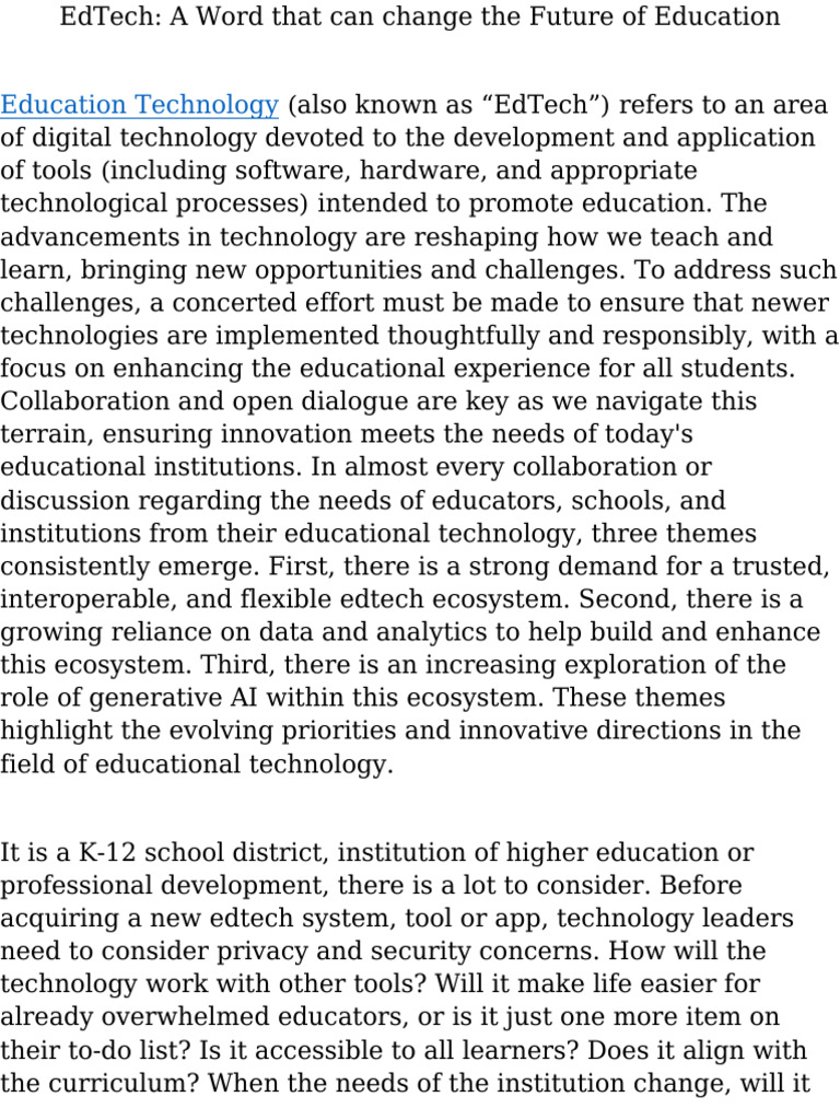 Essay On EdTech - 2 | PDF