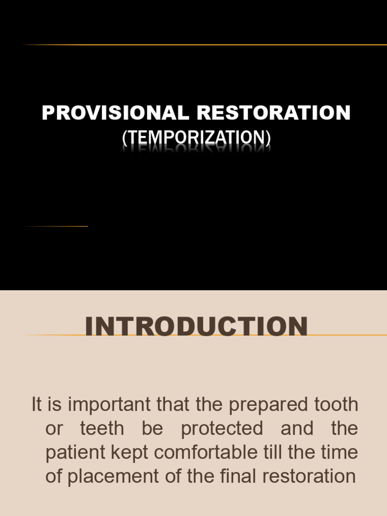 Provisional Restoration | PDF