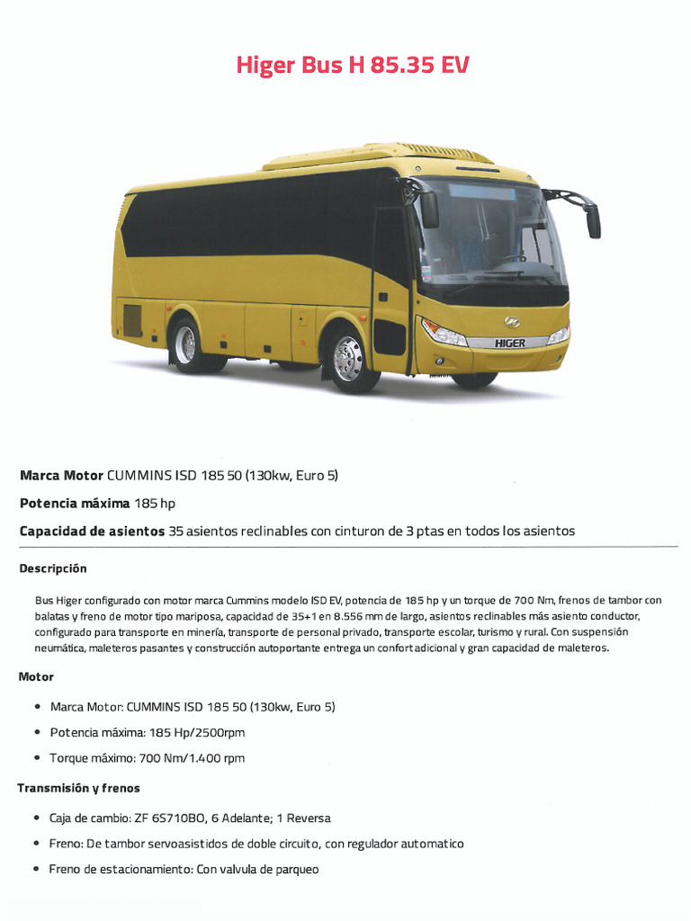 Higer Bus H 85.35 EV | PDF