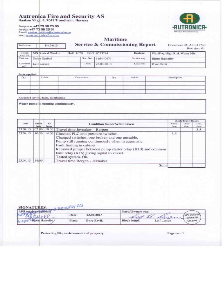 Autronica Fire Service Report 23042013 | PDF