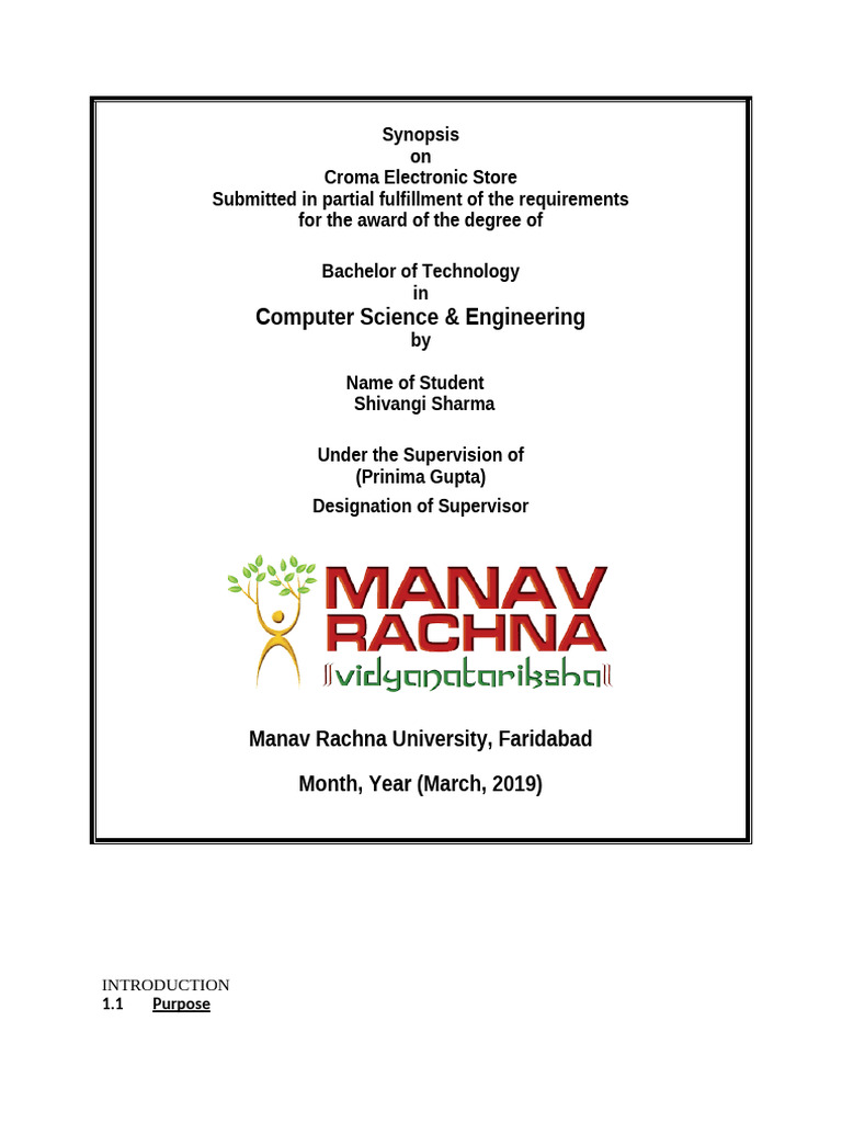 Title Page For Report | PDF