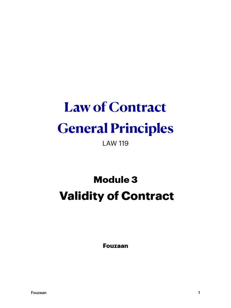 Contract Module 3 | PDF