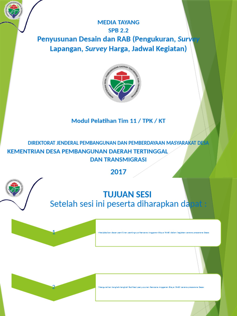 MT PB 2 - SPB 2-2 Penyusunan Rencana Anggaran Biaya Sarpras Desa | PDF