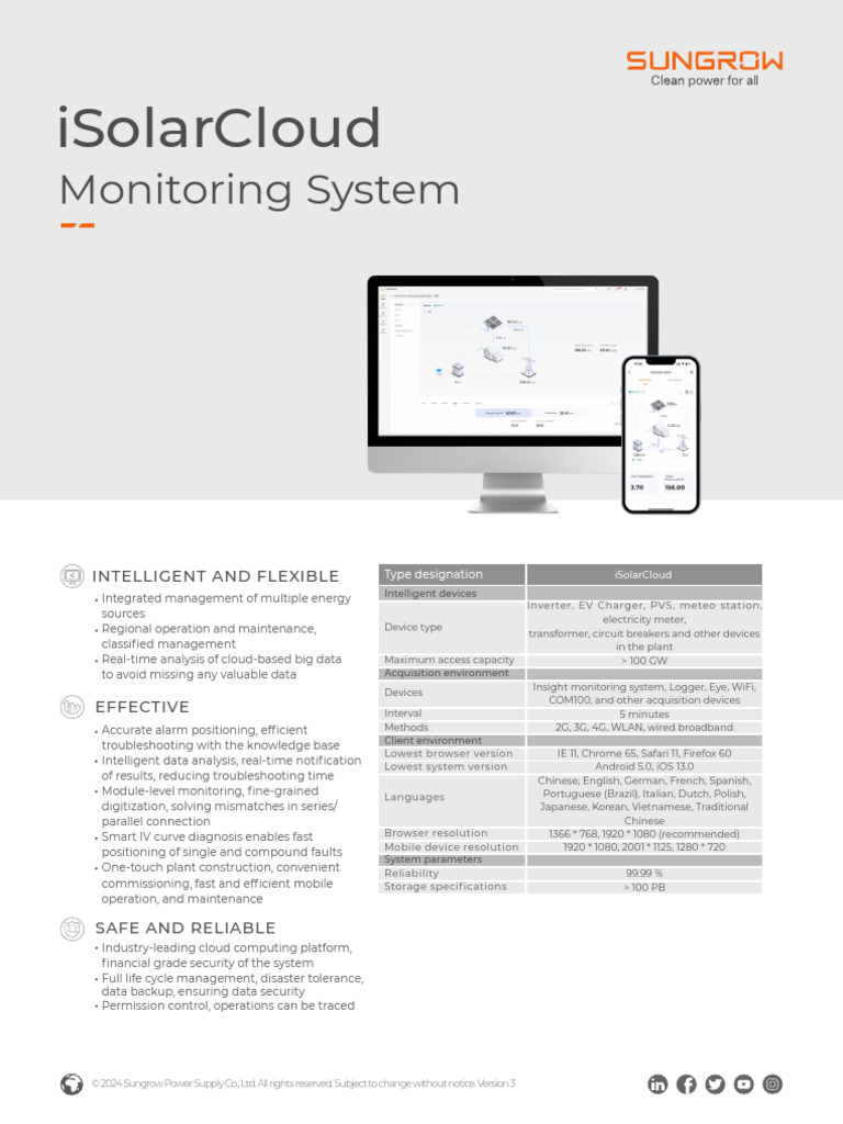 DS 20240417 iSolarCloud Datasheet V3 EN | PDF
