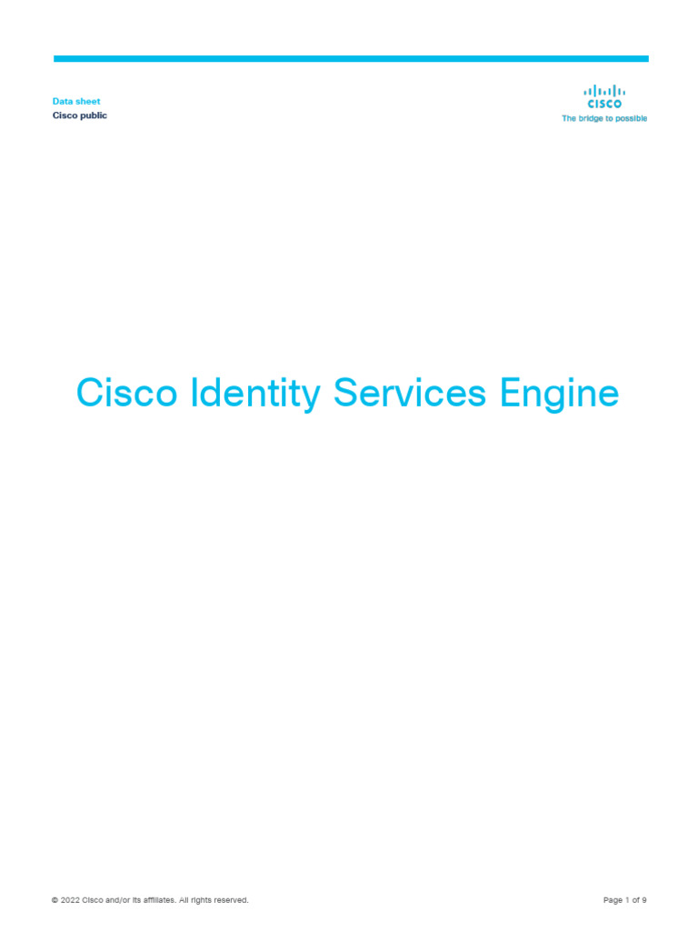 Identity Services Engine Datasheet | PDF