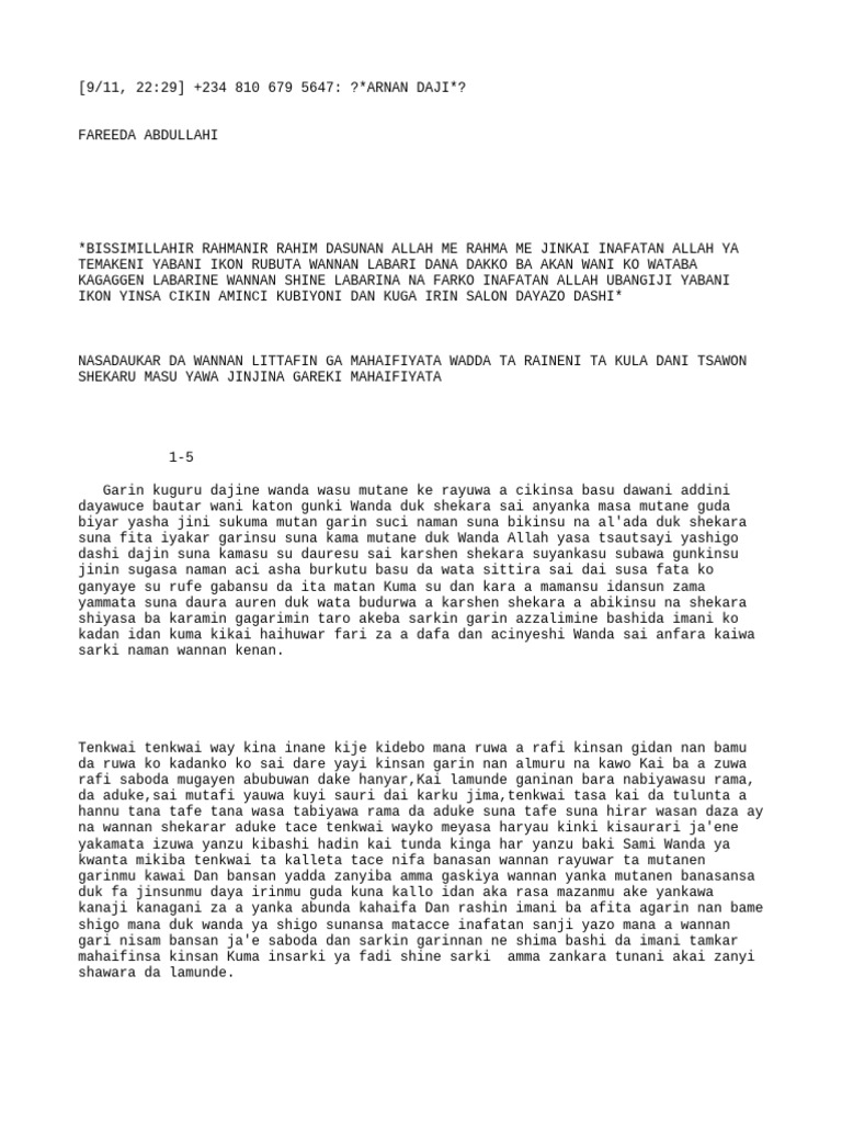 ARNAN DAJI COMPLETE by Feedeen Bash-1 | PDF