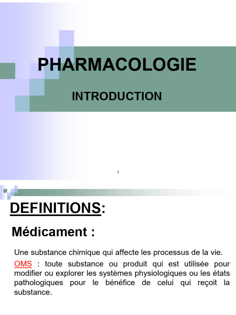 Pharmacologie | PDF