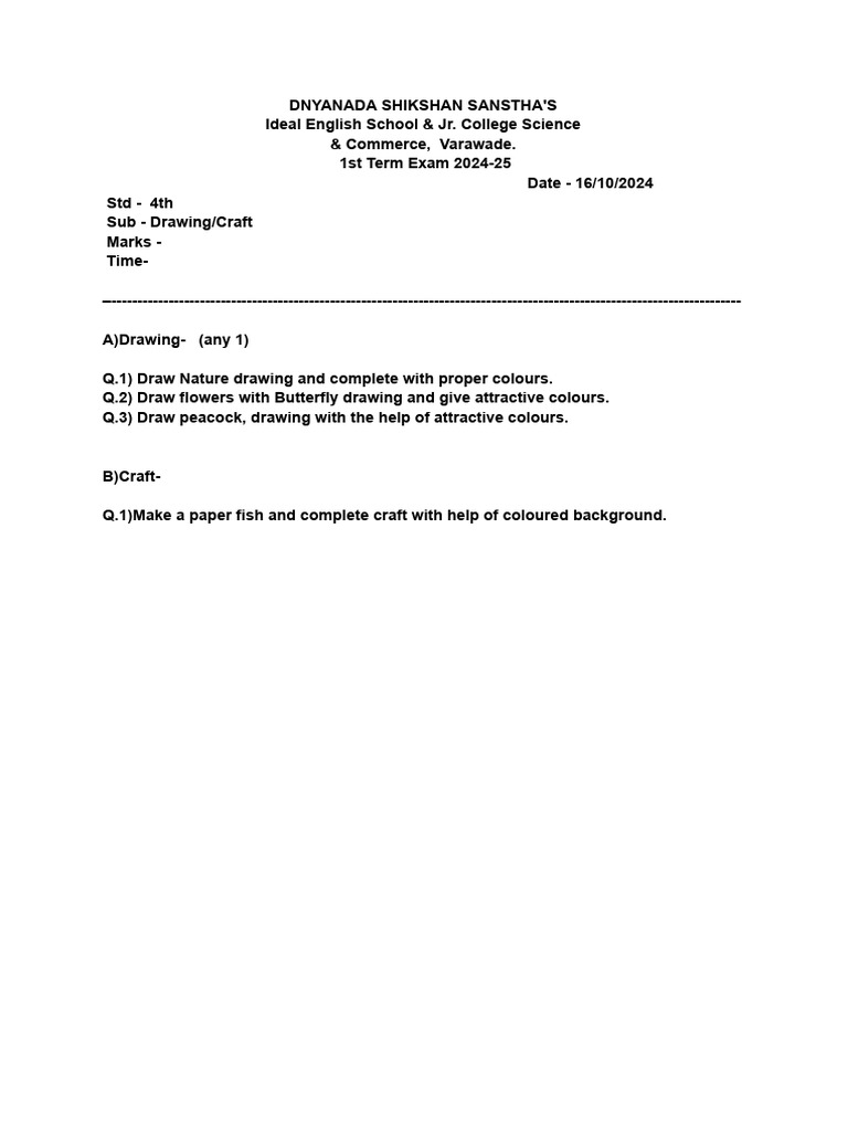 4th Question Paper | PDF