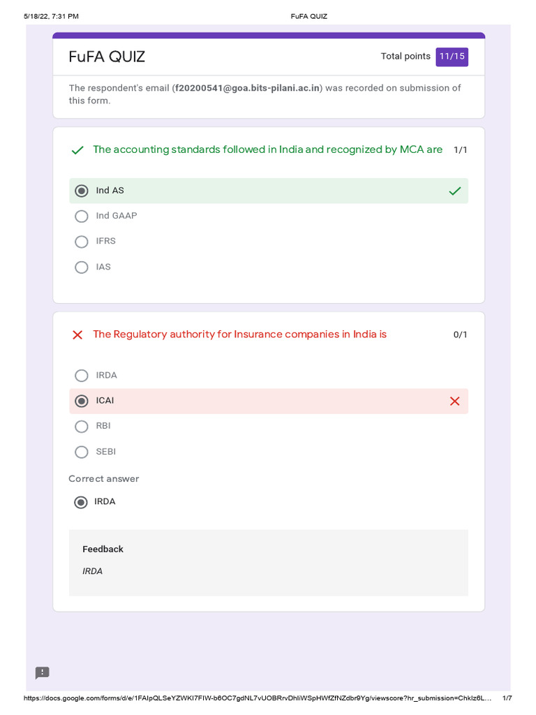 FuFA Optional QUIZ | PDF