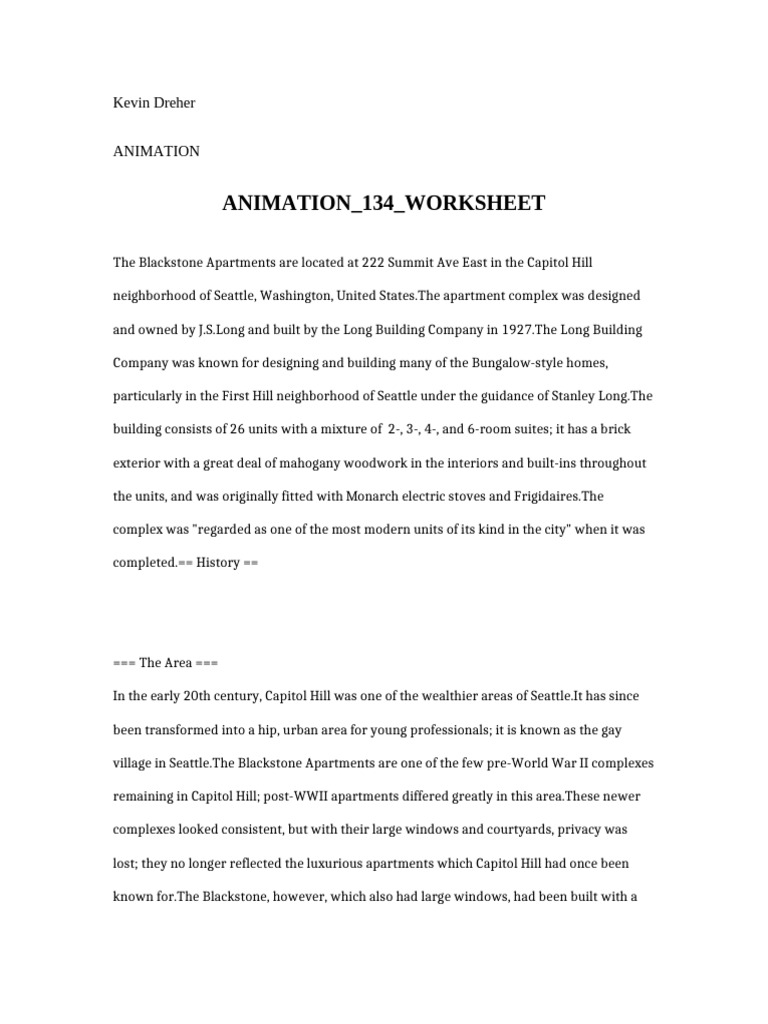 ANIMATION_134_WORKSHEET | PDF