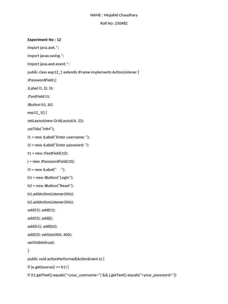 Ajp Exp 12 | PDF | Computer Programming | Teaching Methods & Materials