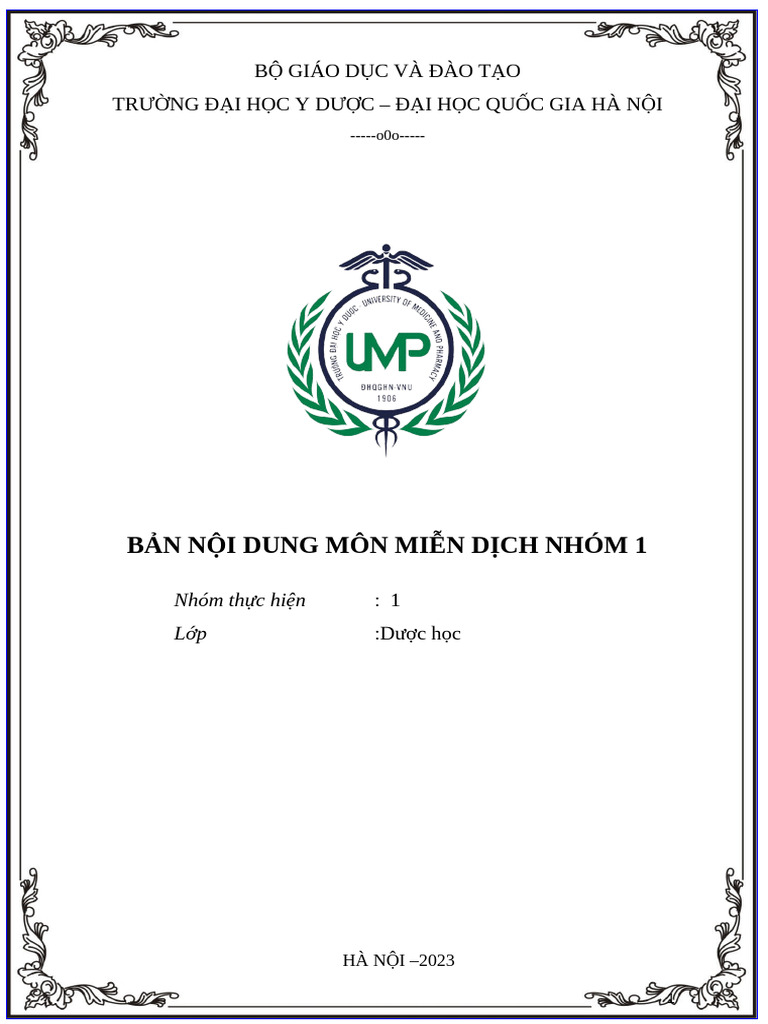 Bản nội dung Miễn Dịch Học final | PDF