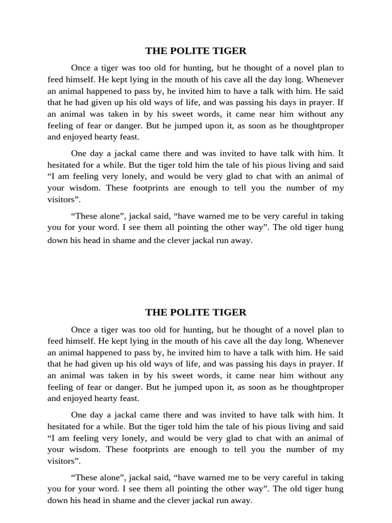 Buat Murid The Polite Tiger | PDF