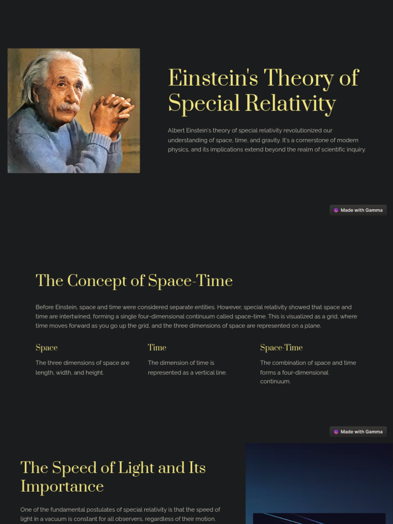 Einsteins Theory of Special Relativity | PDF
