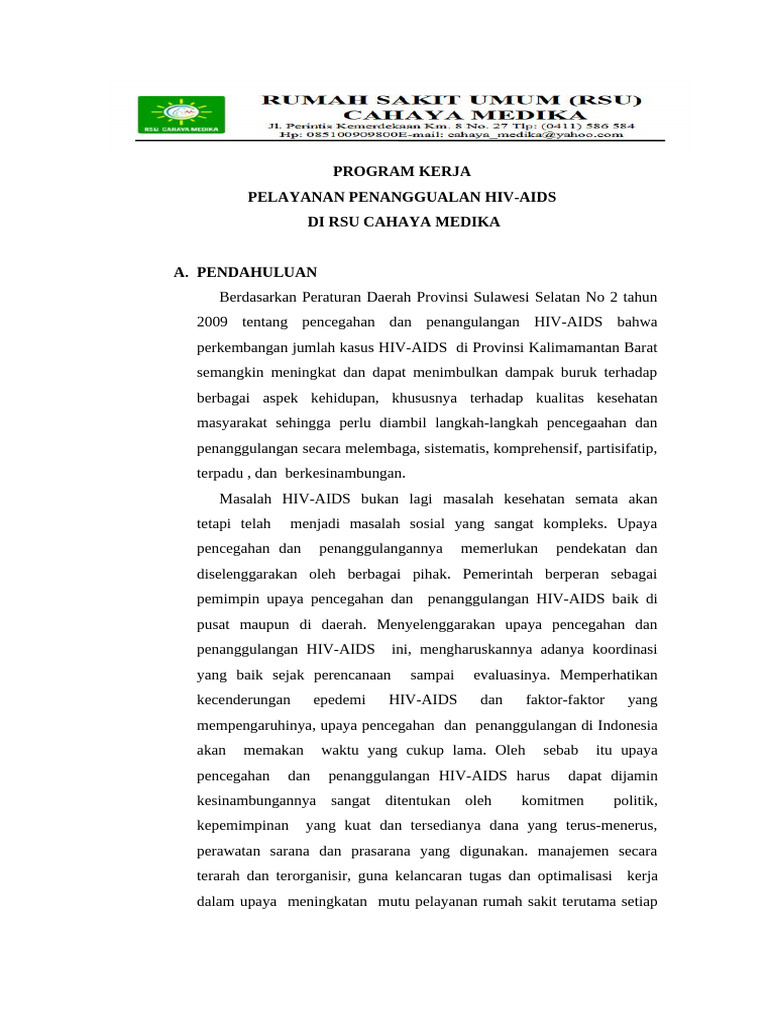 Program Kerja Hiv | PDF
