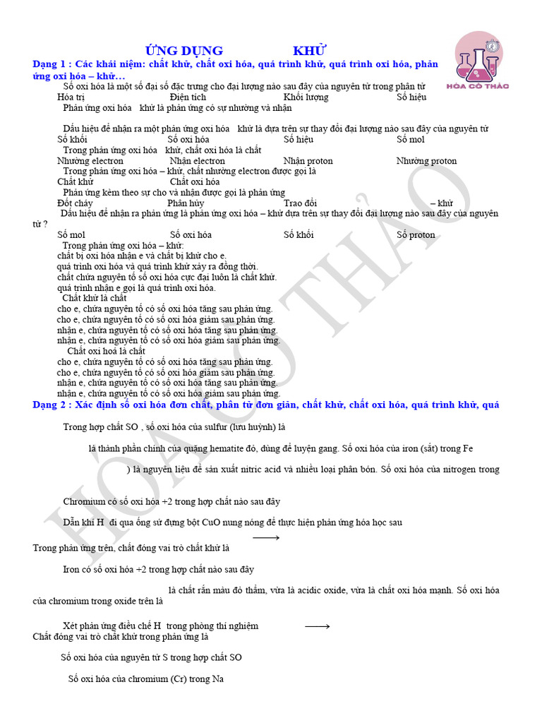 NG D NG Oxi Hóa KH 2024 | PDF