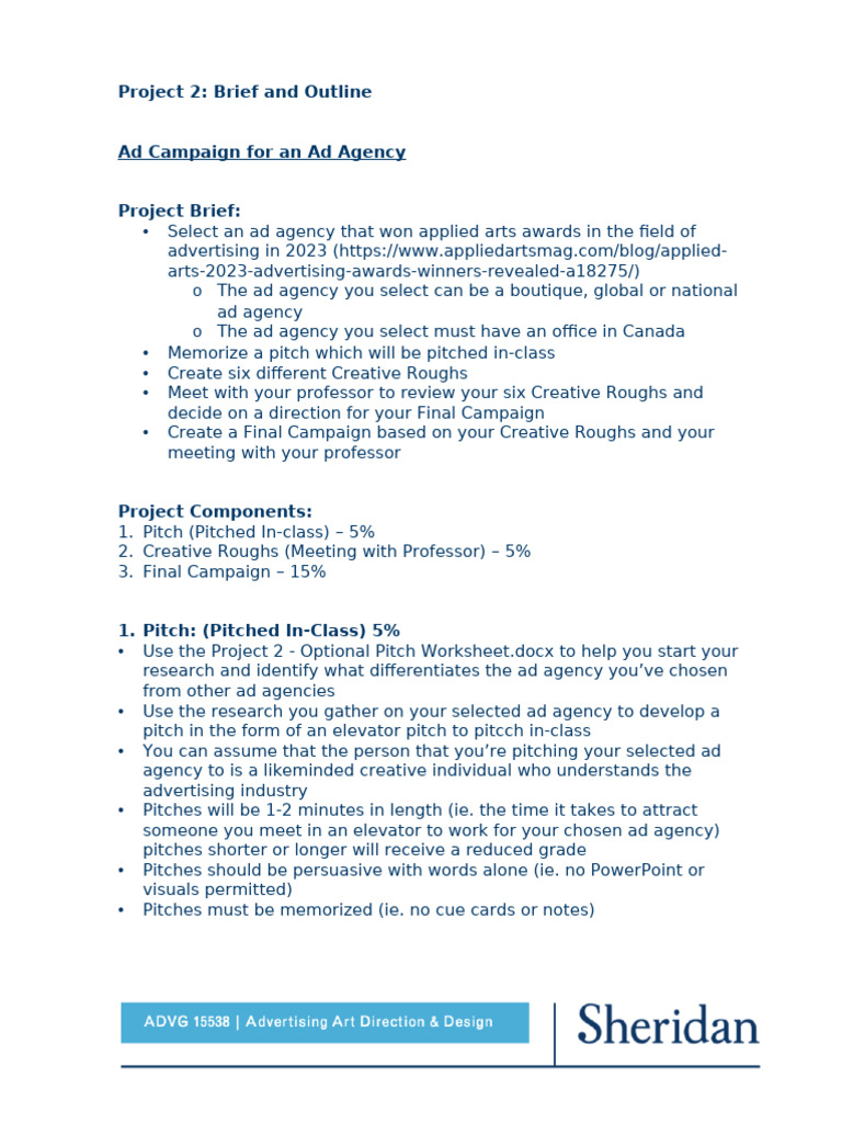 Project2 BriefandOutline | PDF