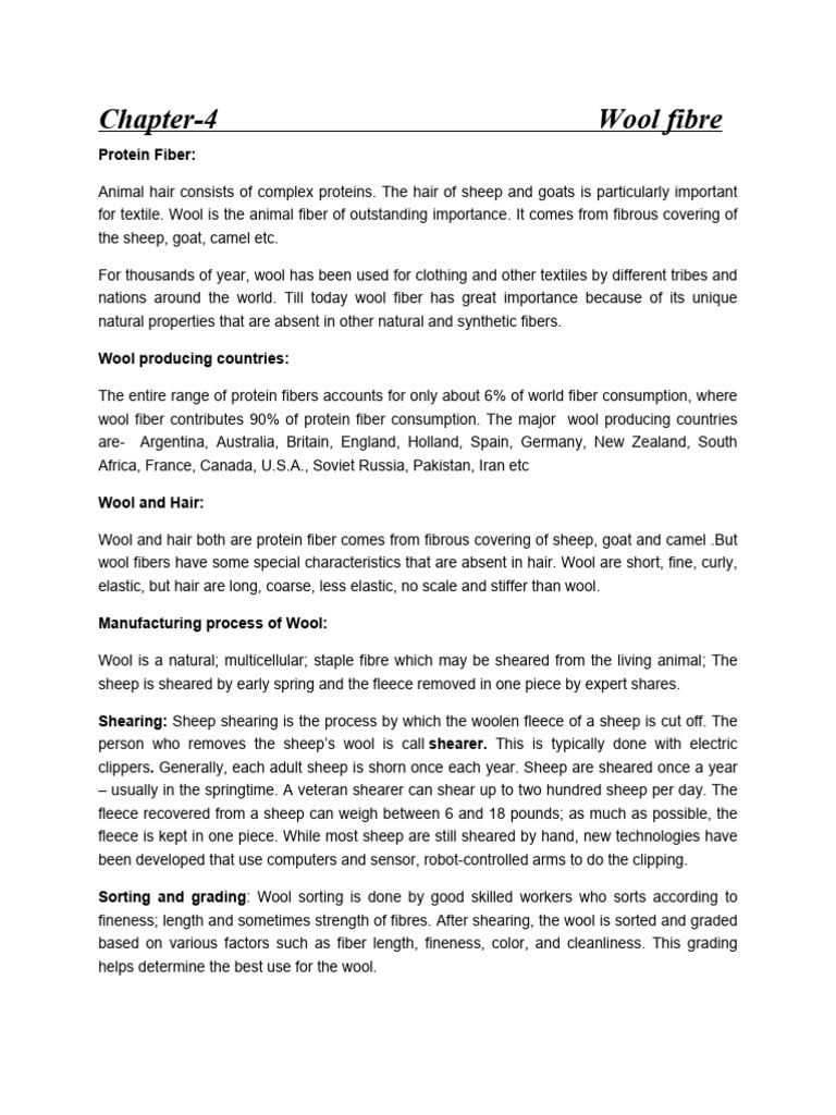 Chapter-4 Wool Fibre | PDF