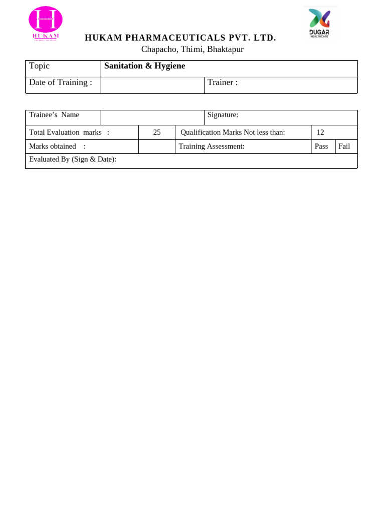 Sanitation and Hygiene QUESTION | PDF