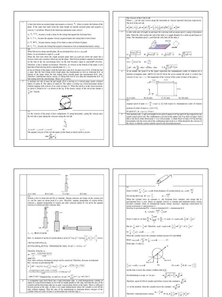 Rolling And Angular Momemtum Pdf