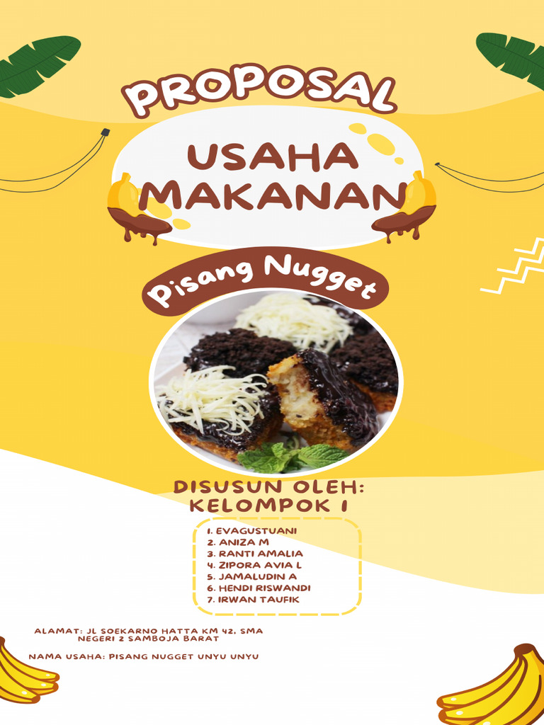 Kuning Dan Cokelat Illustratif Modern Promo Menu Jajanan Pisang Cerita ...