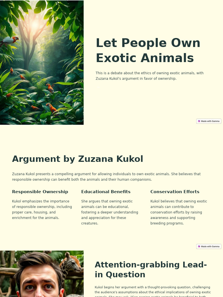 Advocating for Exotic Animal Ownership | PDF | Conservation Biology ...