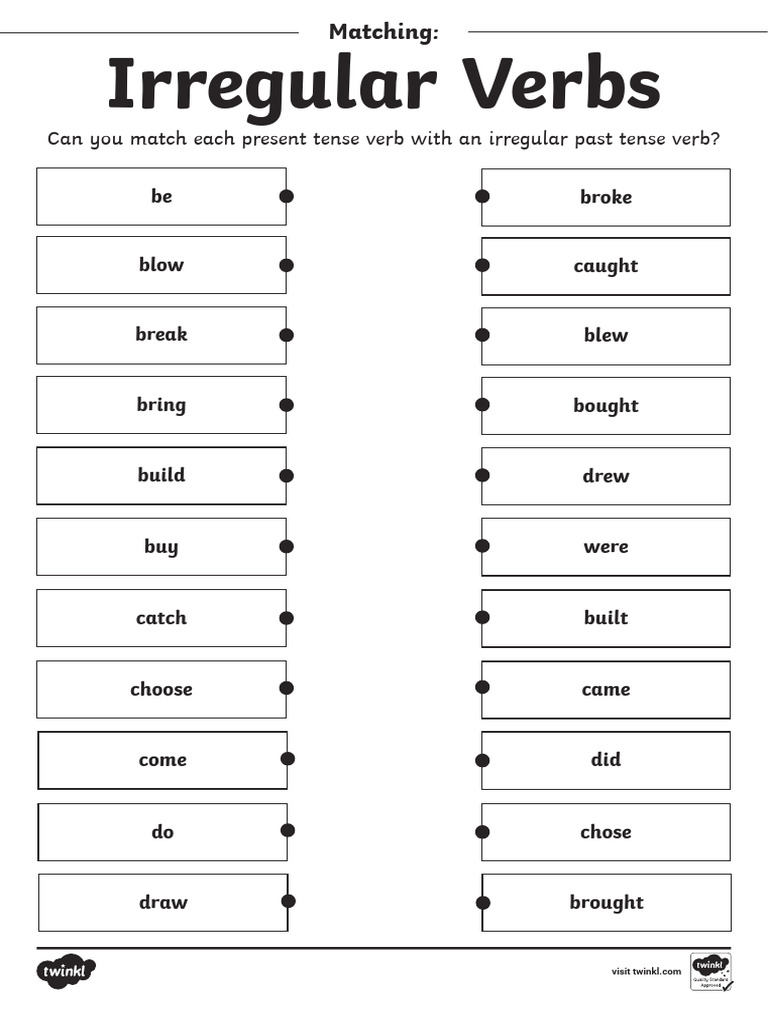T e 1678808595 Matching Irregular Verbs Activity Sheet - Ver - 2 | PDF