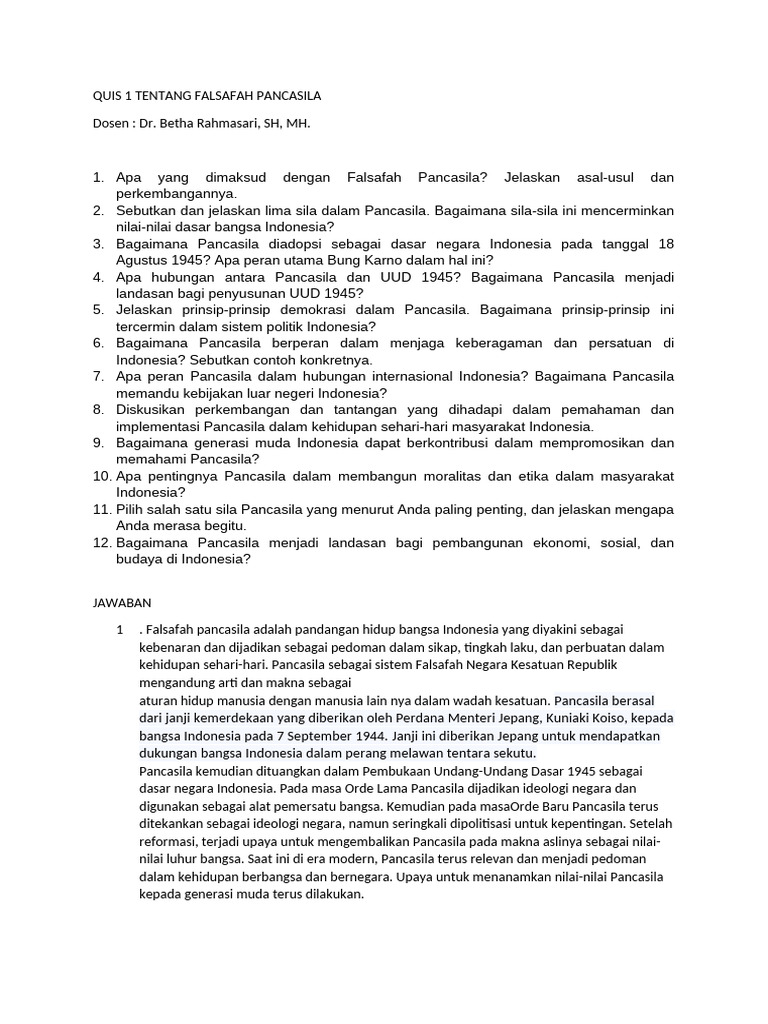 Quiz 1 Kewarganegaraan Darya Aisya | PDF