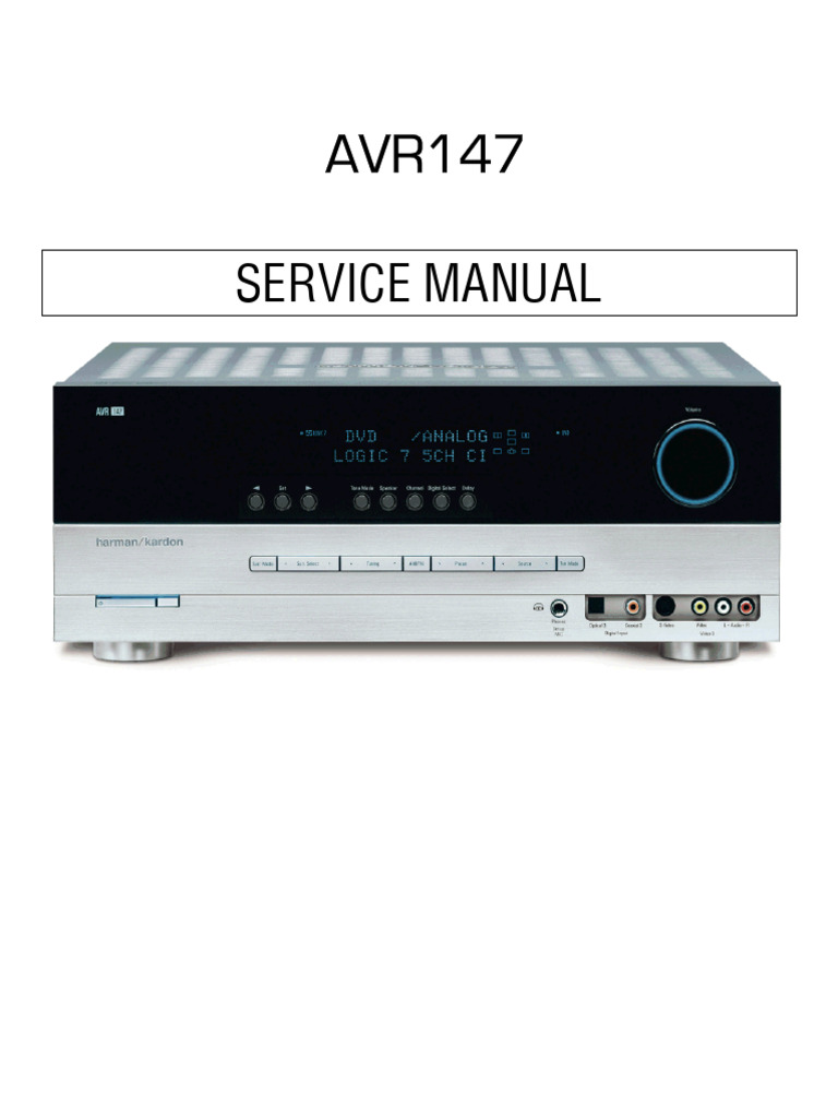 Harman Kardon AVR 147 Service Manual | PDF | Alternating Current | Technology & Engineering