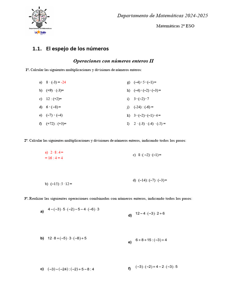 A3. Extra Ejerccios Números Enteros II Parte_SOL (1) | PDF